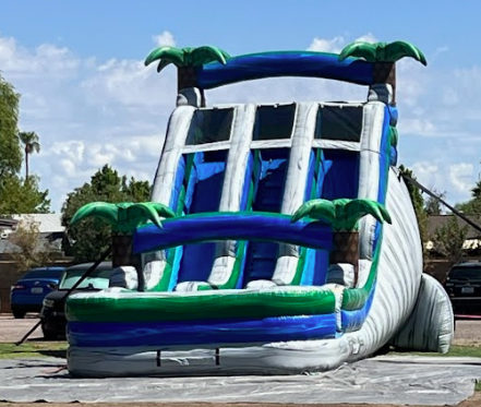 18' Aloha Splash Center Climb Dual Lane Water Slide With Pool – A ...