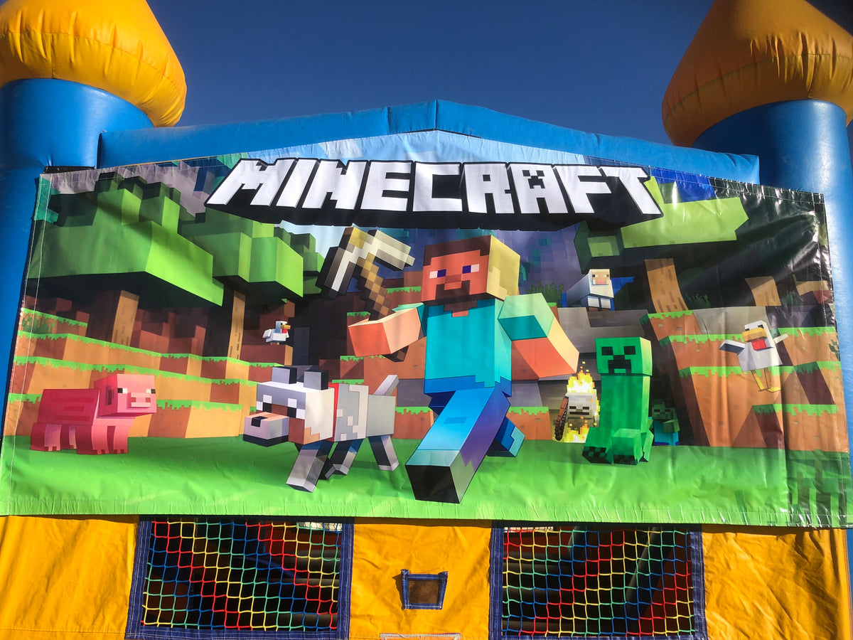 MINECRAFT BOUNCE HOUSE BANNER – A Perfect Party Rental