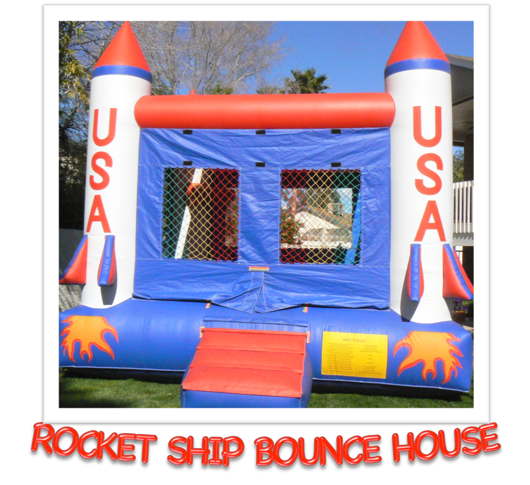 ROCKET SHIP BOUNCE HOUSE W/ BASKETBALL HOOP – A Perfect Party Rental